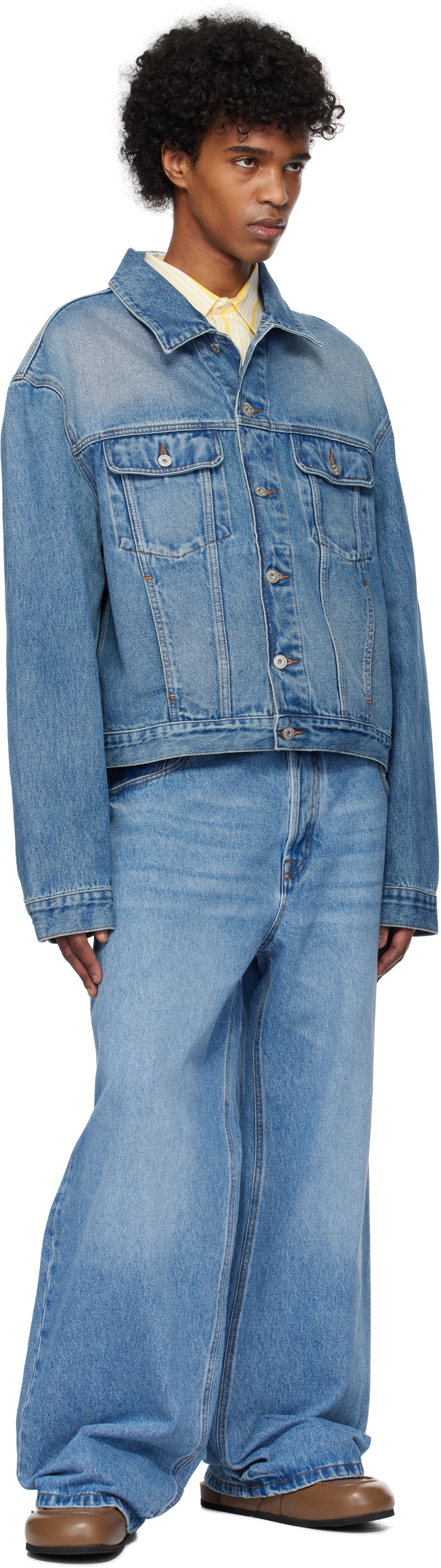 JACQUEMUS Blue 'The wide de-Nîmes' Jeans Jacquemus