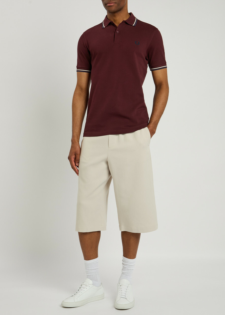 Fred Perry Logo-embroidered Piqué Cotton Polo Shirt Maroon Fred Perry