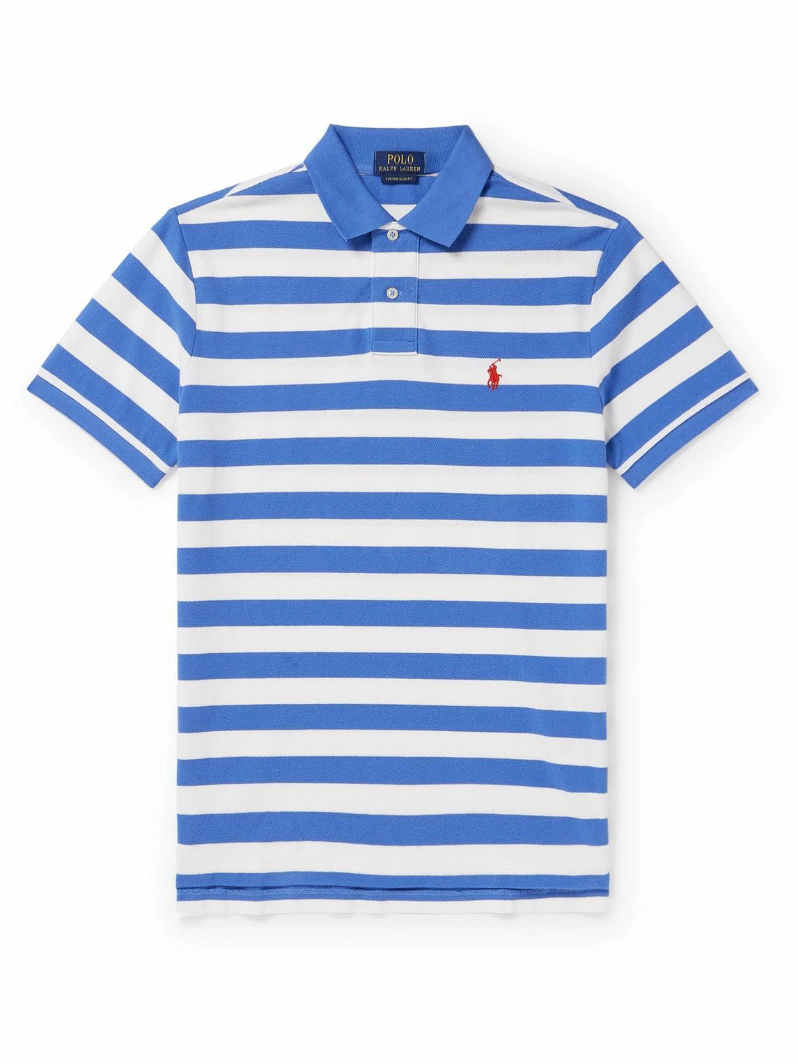Polo Ralph Lauren - Striped Cotton-Piqué Polo Shirt - Blue Polo Ralph Lauren