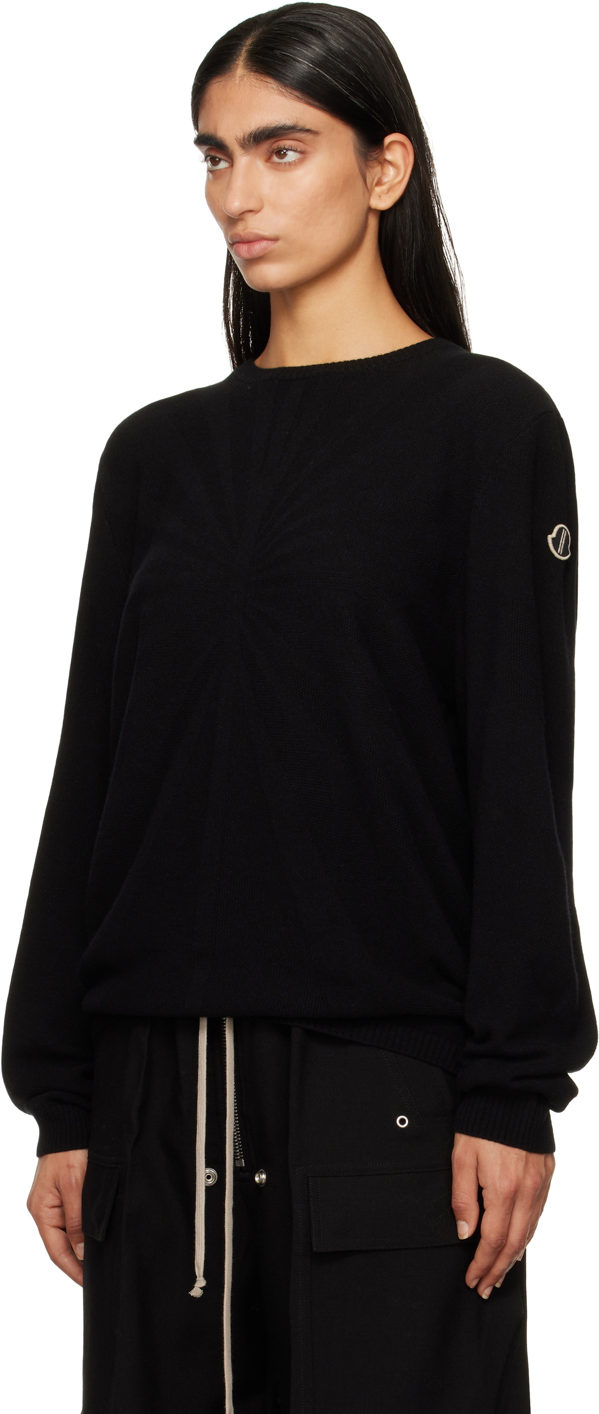 Rick Owens Moncler + Rick Owens Black Wool and Cashmere Sweater Rick Owens