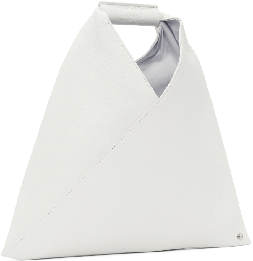 MM6 Maison Margiela White Mini Triangle Tote MM6 Maison Margiela
