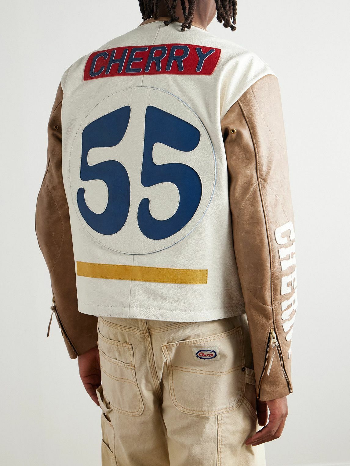 Cherry Los Angeles - Vanson Logo-Appliquéd Full-Grain Leather Jacket ...