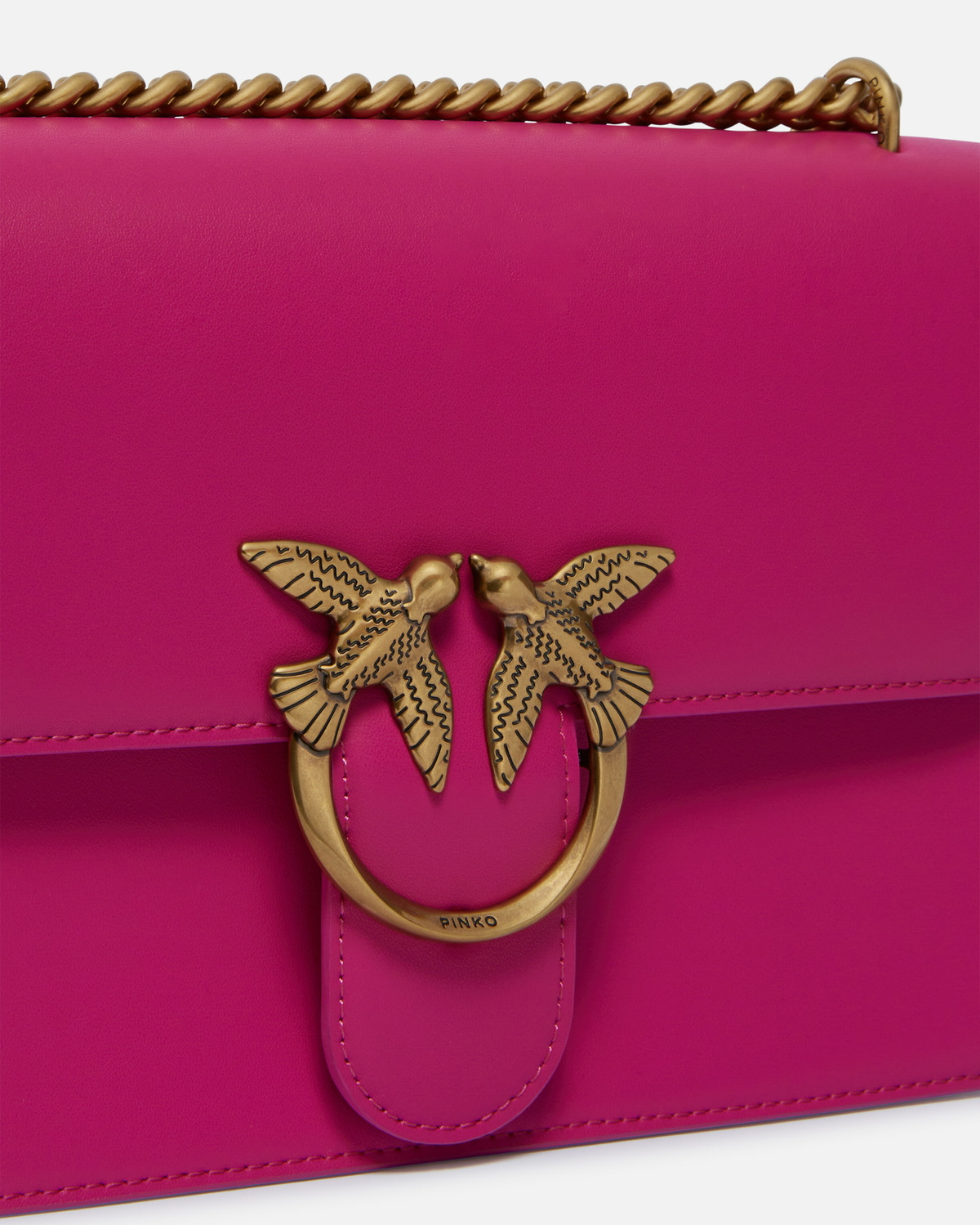 Pinko Classic Love Bag One Simply Pinko Pink Antique Gold Pinko