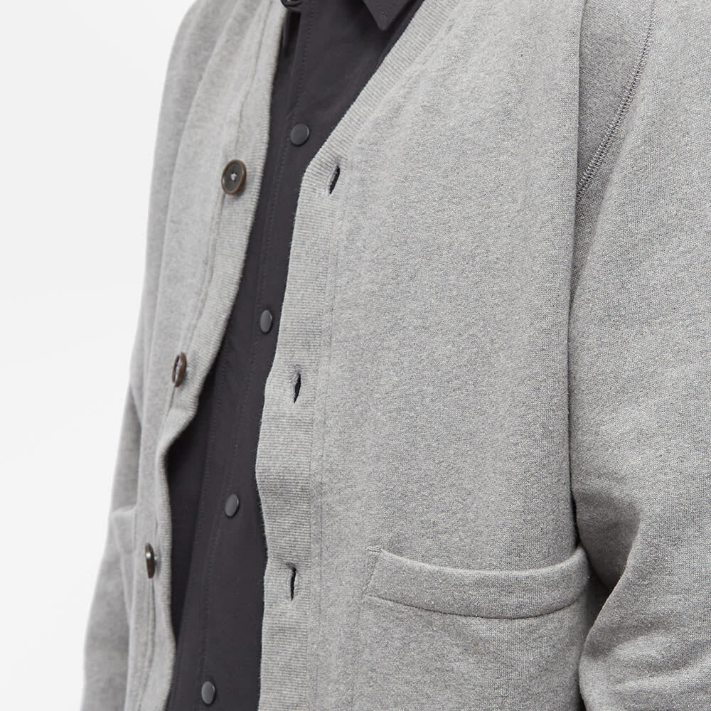 Universal Works Men's Dickie Sweat Cardigan in Grey Marl Universal Works