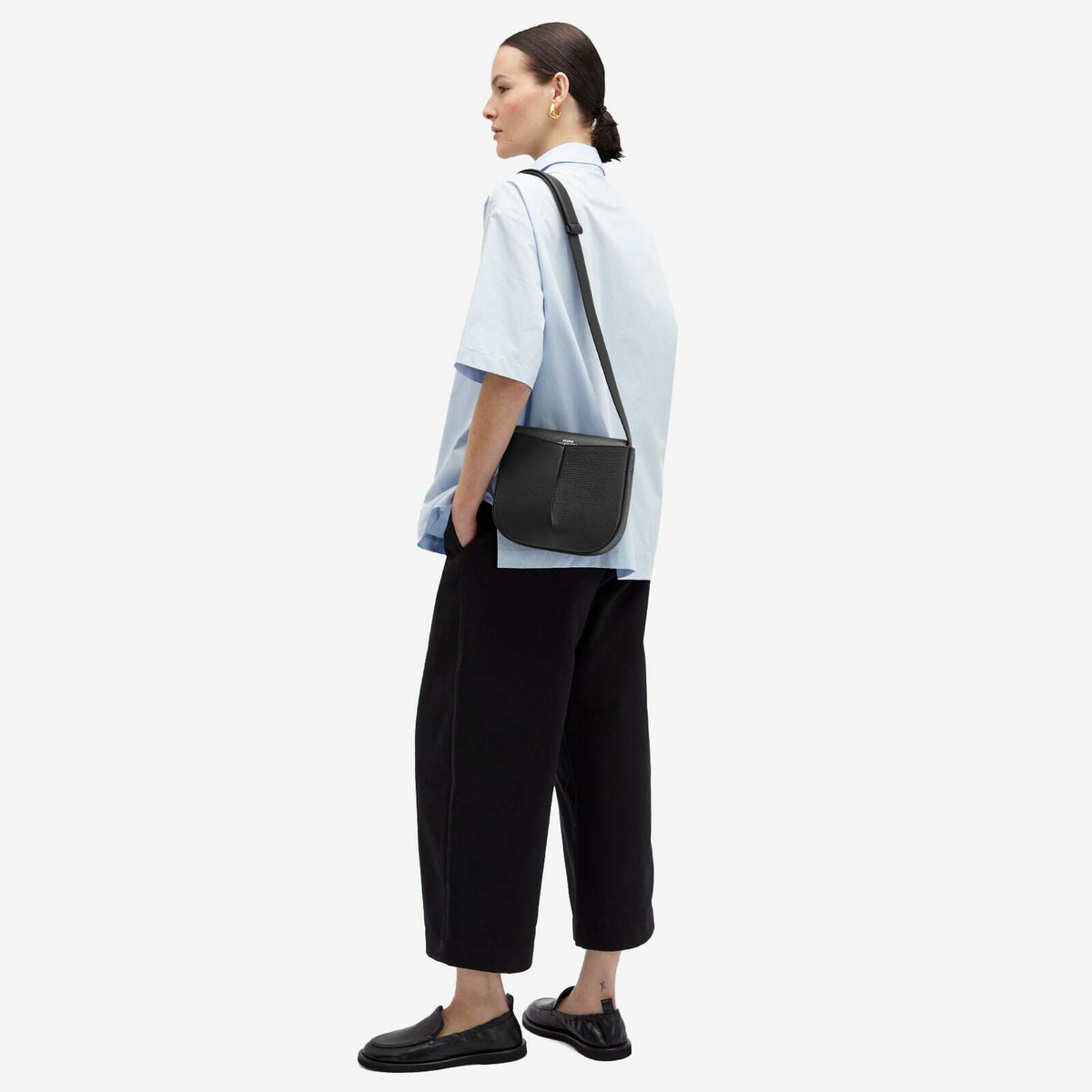 Studio Nicholson Women's The Pleated Crossbody Bag in Black Studio ...
