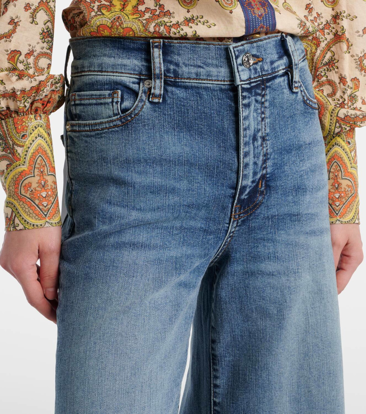 Frame Le Palazzo Crop high-rise wide-leg jeans Frame Denim