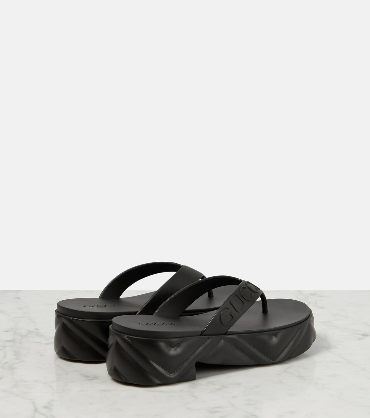 Gucci Logo rubber platform thong sandals Gucci