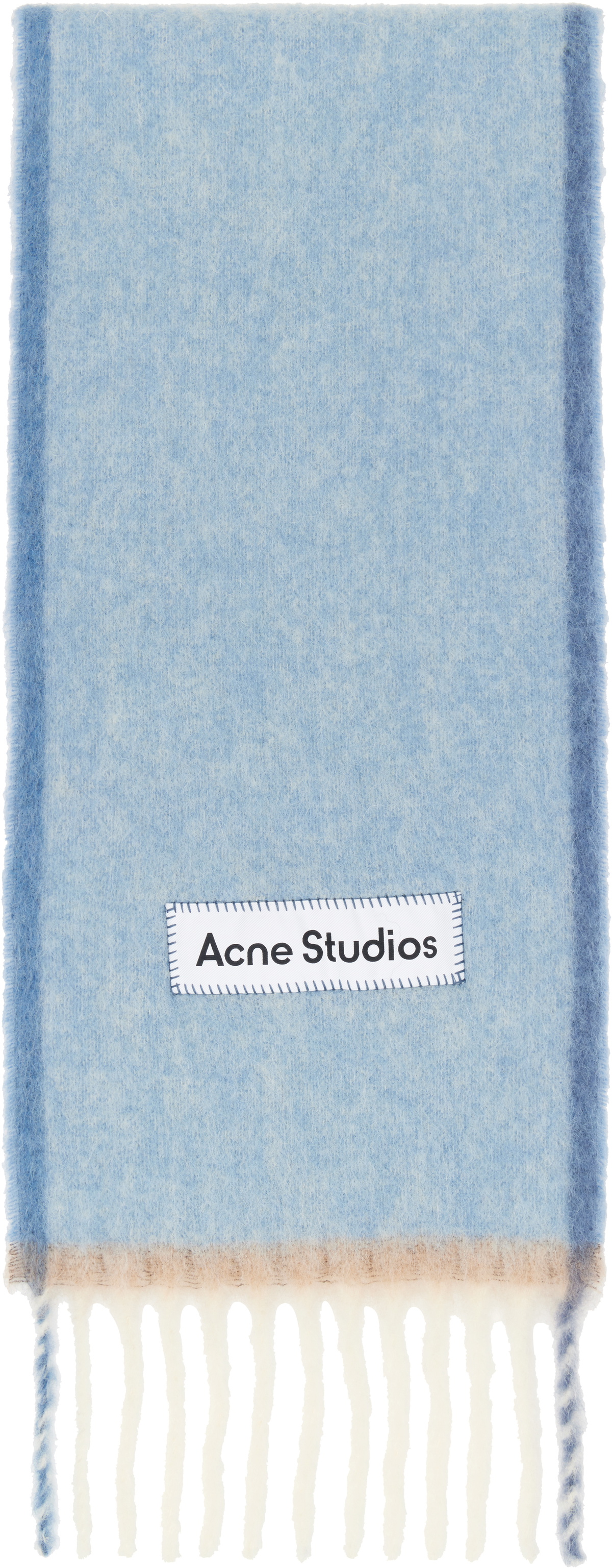 Acne Studios Blue Wool Mohair Narrow Scarf Acne Studios