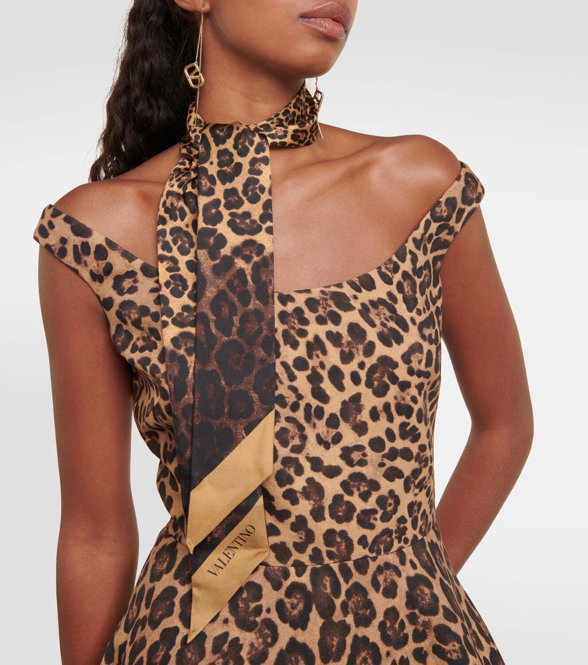 Valentino Leopard-print print silk scarf Valentino