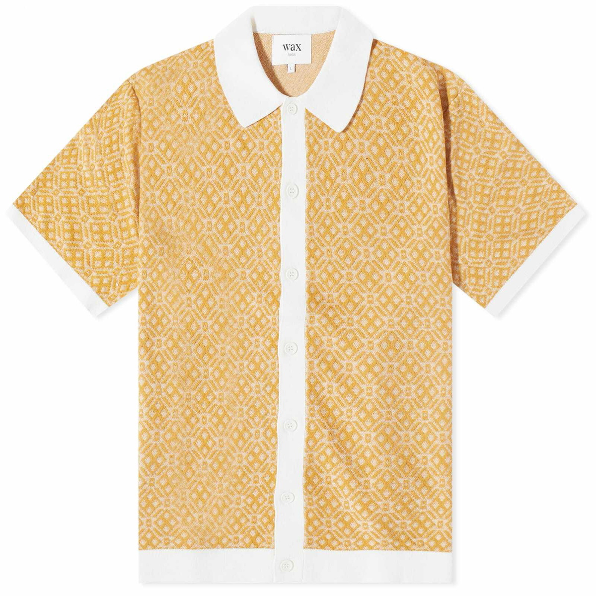 Wax London Men's Tellaro Short Sleeve Knit Shirt in Mustard Wax London