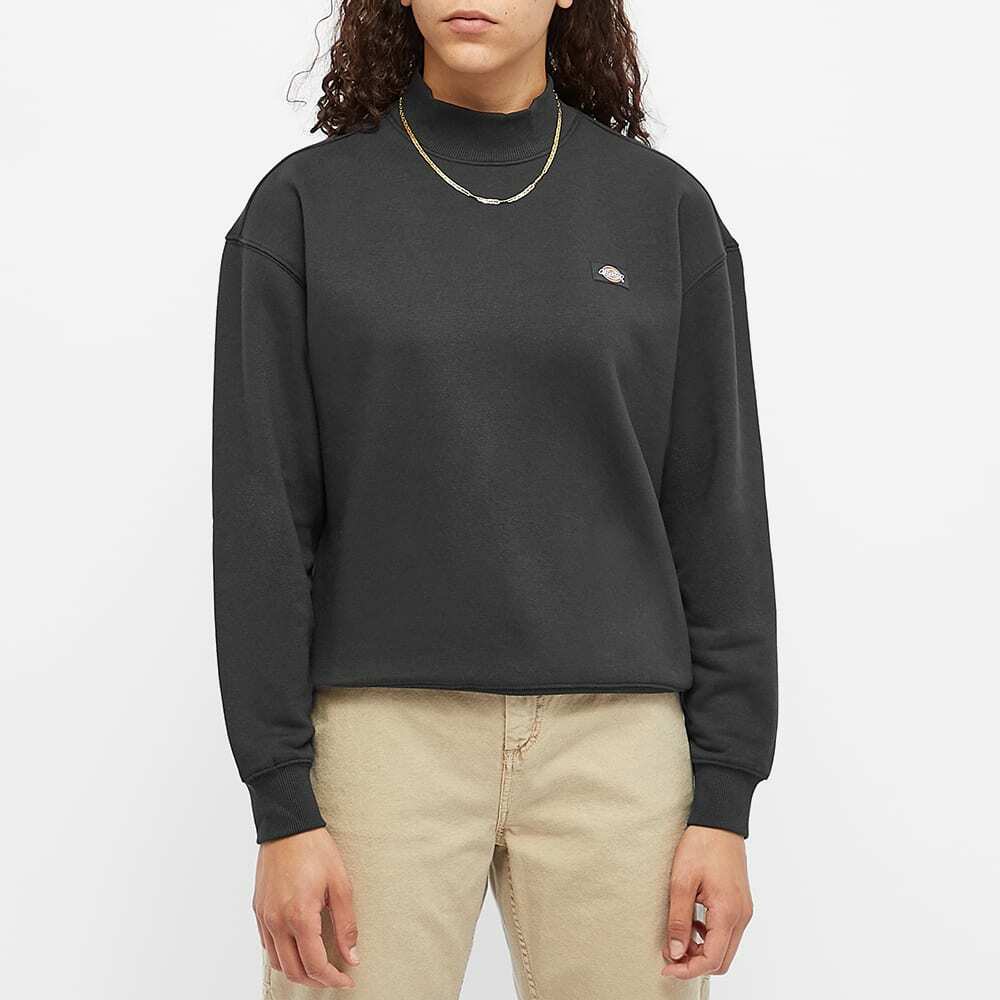 Dickies Women's Oakport High Mock Neck Sweat in Black Dickies Construct