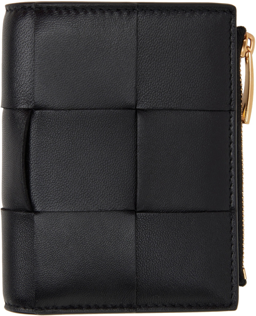 Bottega Veneta Black Bifold Zip Wallet Bottega Veneta
