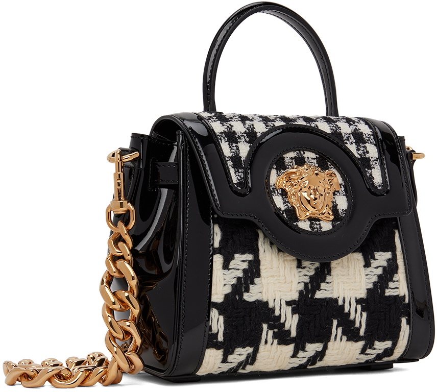 Versace Black & White 'La Medusa' Top Handle Bag Versace