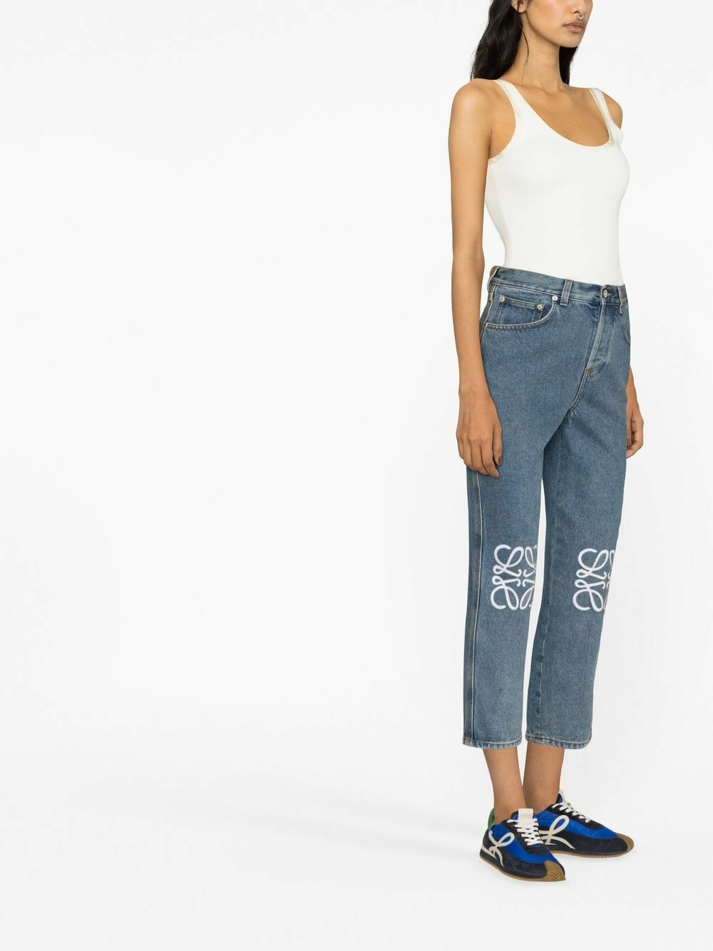 LOEWE - Anagram Cropped Denim Jeans Loewe