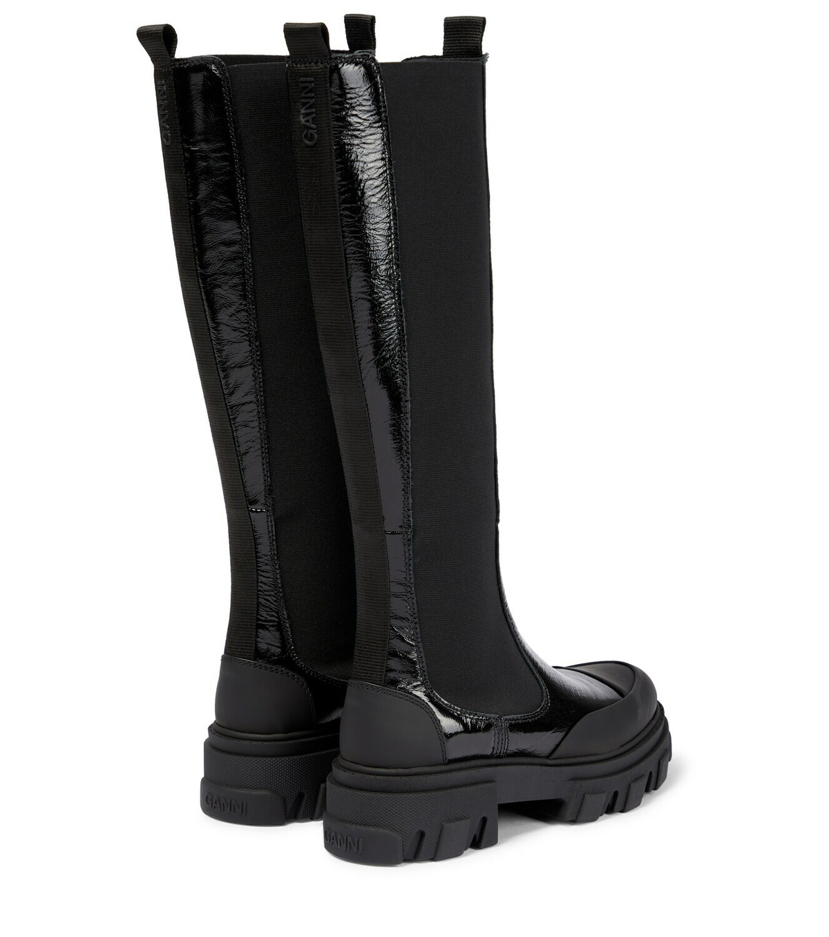 Ganni Patent leather knee-high boots GANNI
