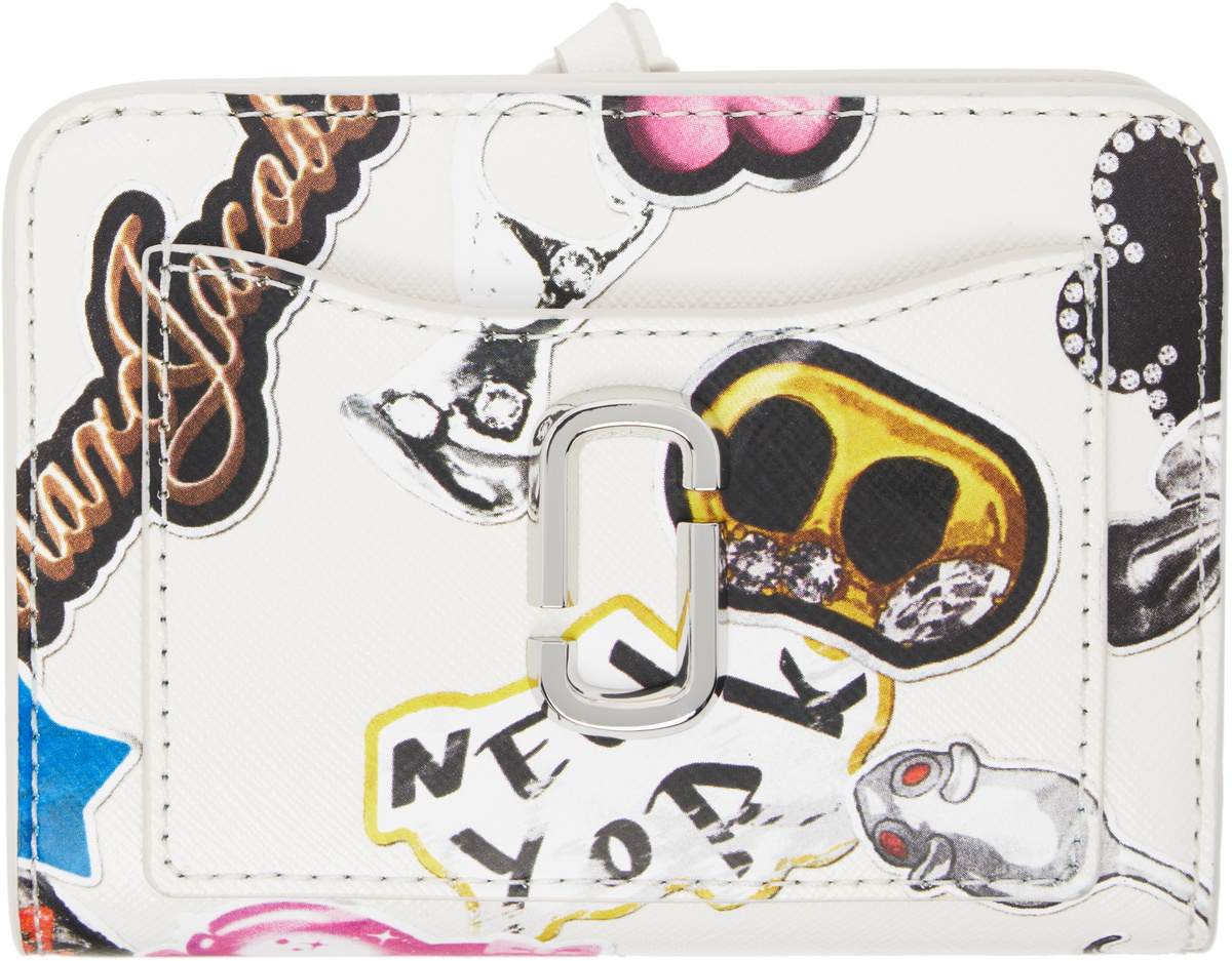 Marc Jacobs White 'The Sticker Utility Snapshot Mini Compact' Wallet ...