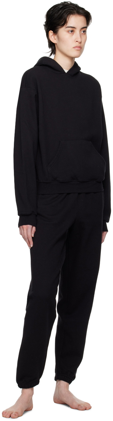 SKIMS Black Cotton Fleece Classic Hoodie SKIMS