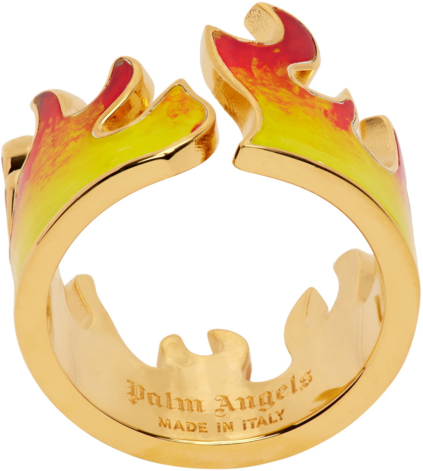 Palm Angels Gold Burning Ring Palm Angels