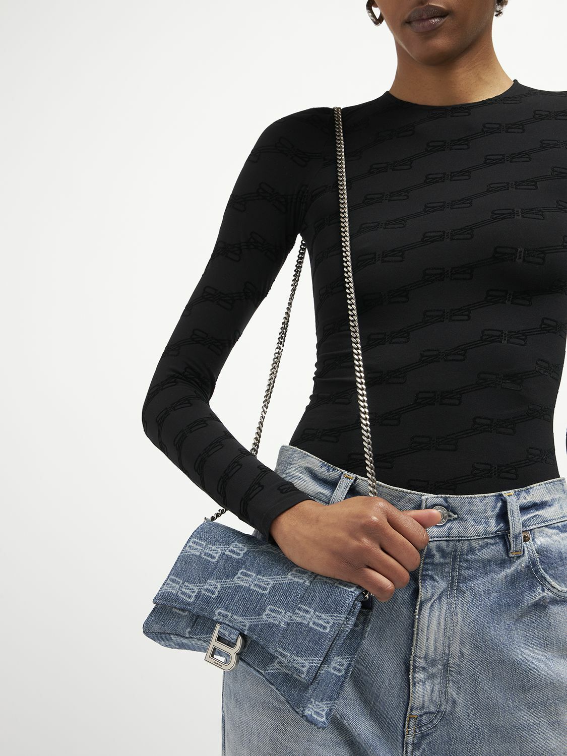 BALENCIAGA - Hourglass Canvas Chain Wallet Balenciaga