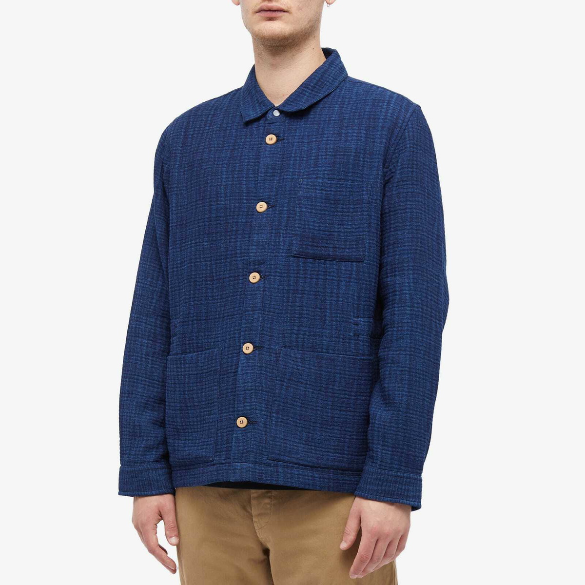 Folk Men's Waffle Assembly Jacket in Indigo Waffle Folk