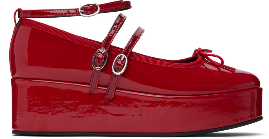Repetto Red Cendrillon Platform Mary Jane Heels Repetto