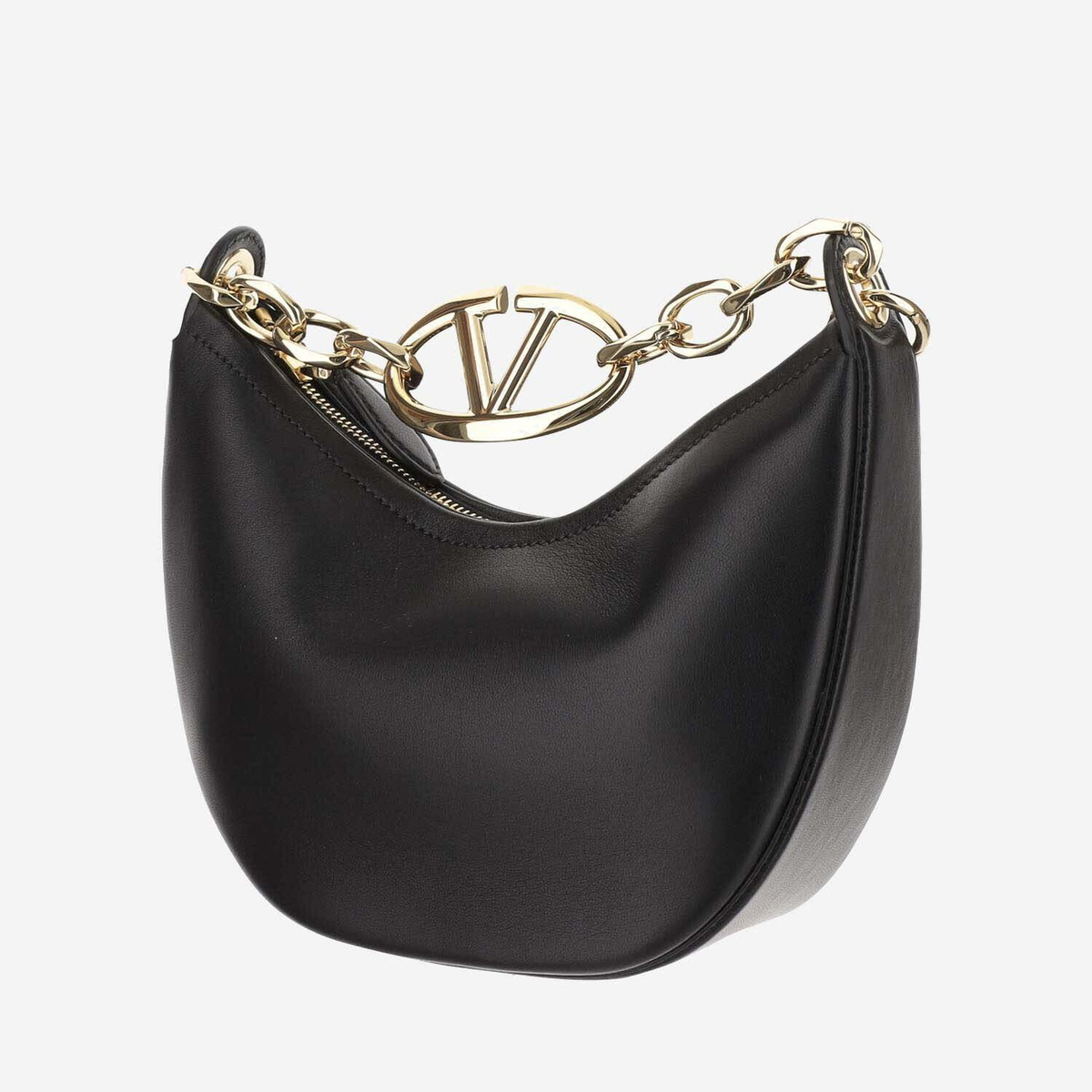 Valentino Garavani Mini Hobo Vlogo Moon Bag In Nappa Leather With Chain ...