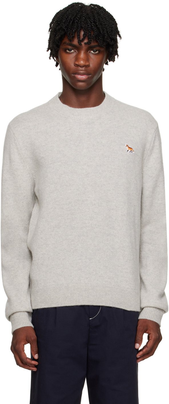 Maison Kitsuné Gray Baby Fox Sweater Maison Kitsune
