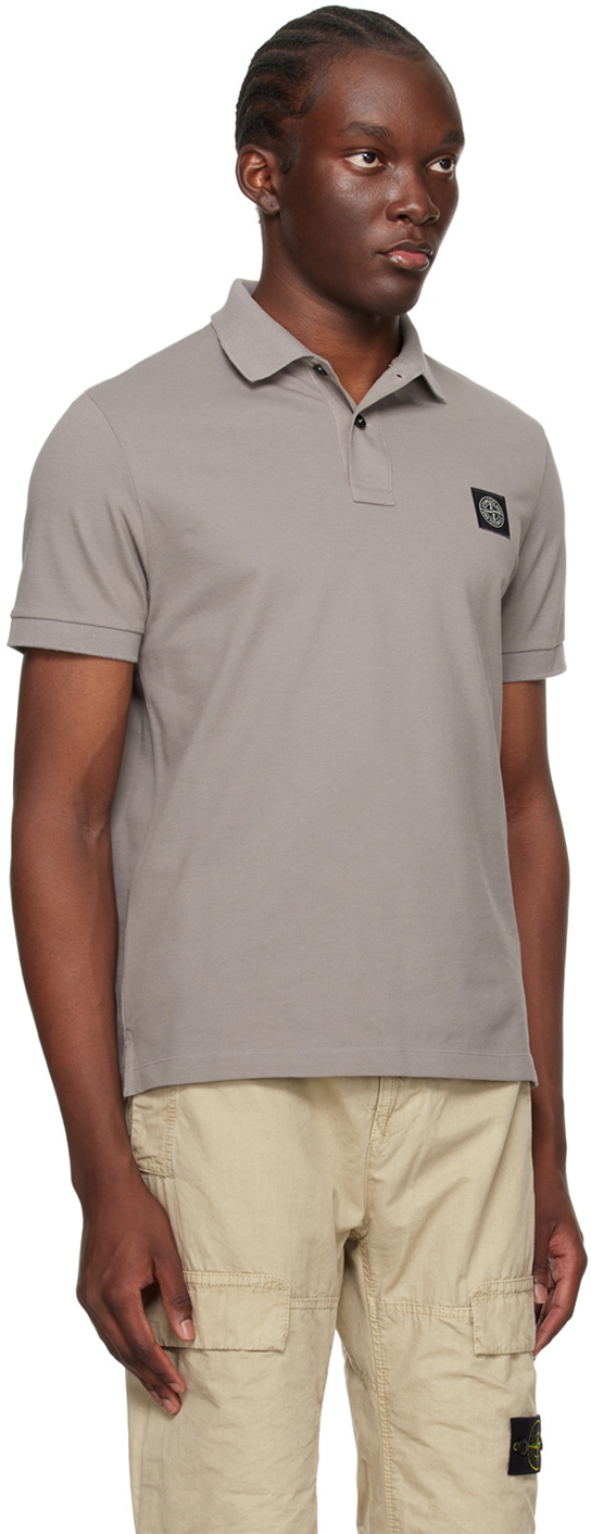 Stone Island Gray Patch Polo Stone Island