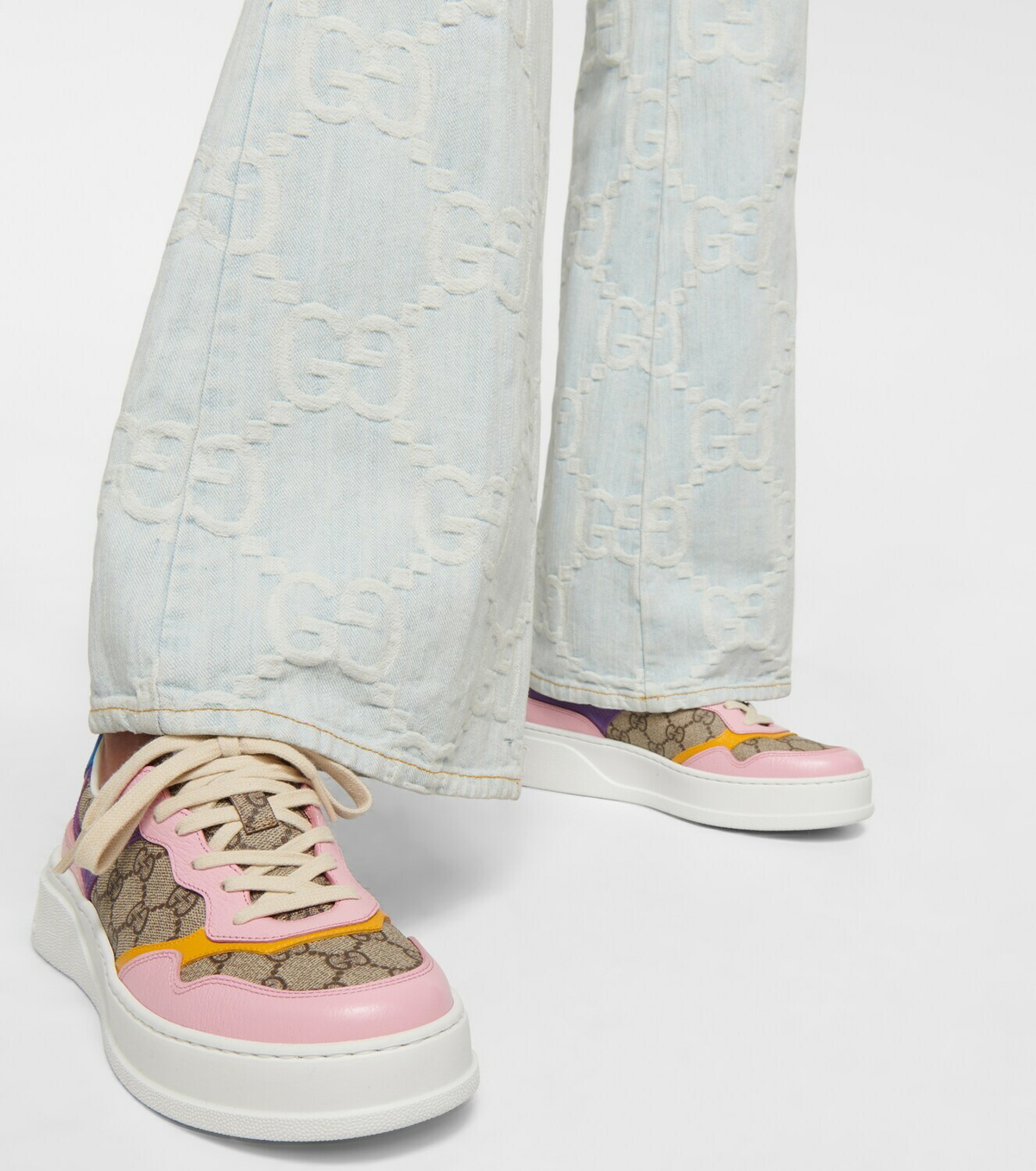 Gucci - GG canvas and leather sneakers Gucci