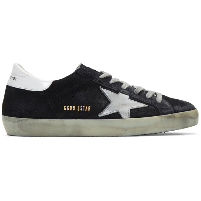 Golden Goose Navy Suede Superstar Sneakers Golden Goose Deluxe Brand