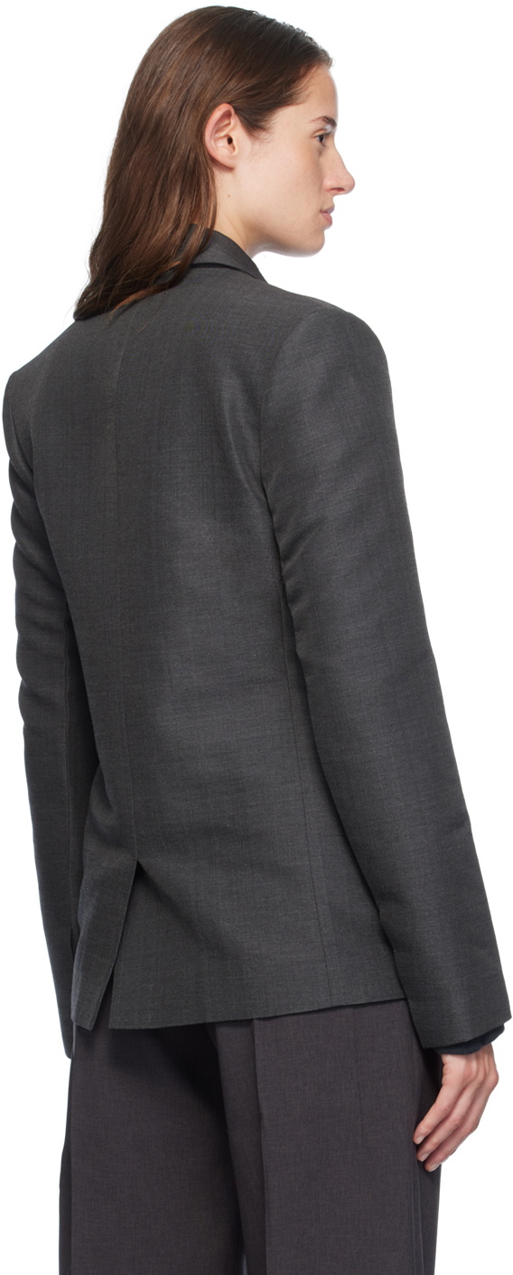 GIA STUDIOS Gray Single Breasted Blazer GIA STUDIOS