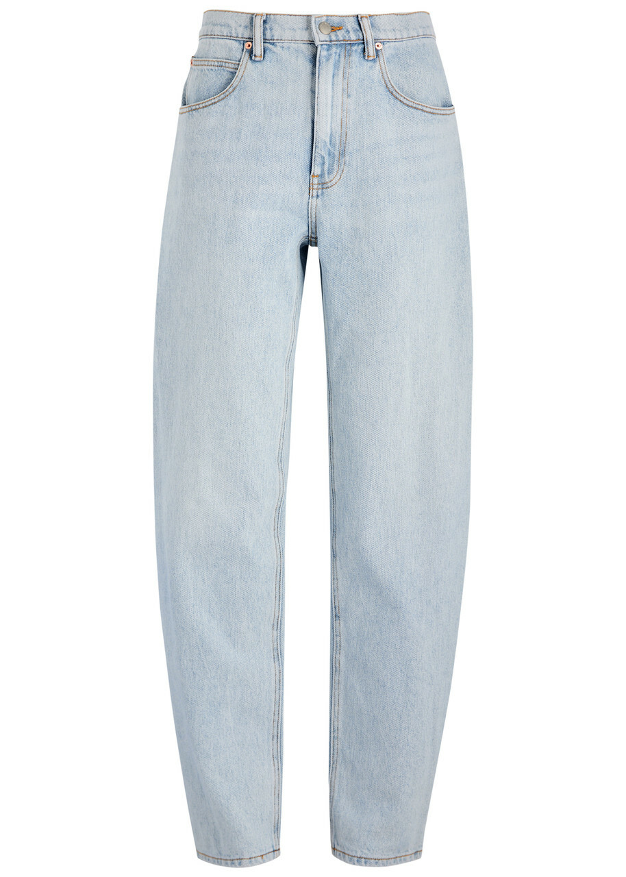 Alexanderwang.t Zip-detail Barrel-leg Jeans Light Blue Alexanderwang.t Zip-detail Barrel-leg Jeans Light Blue