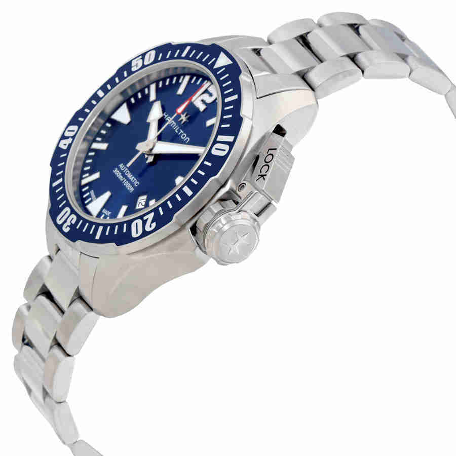 Hamilton Khaki Navy Frogman Automatic Blue Dial Mens Watch H77705145 ...