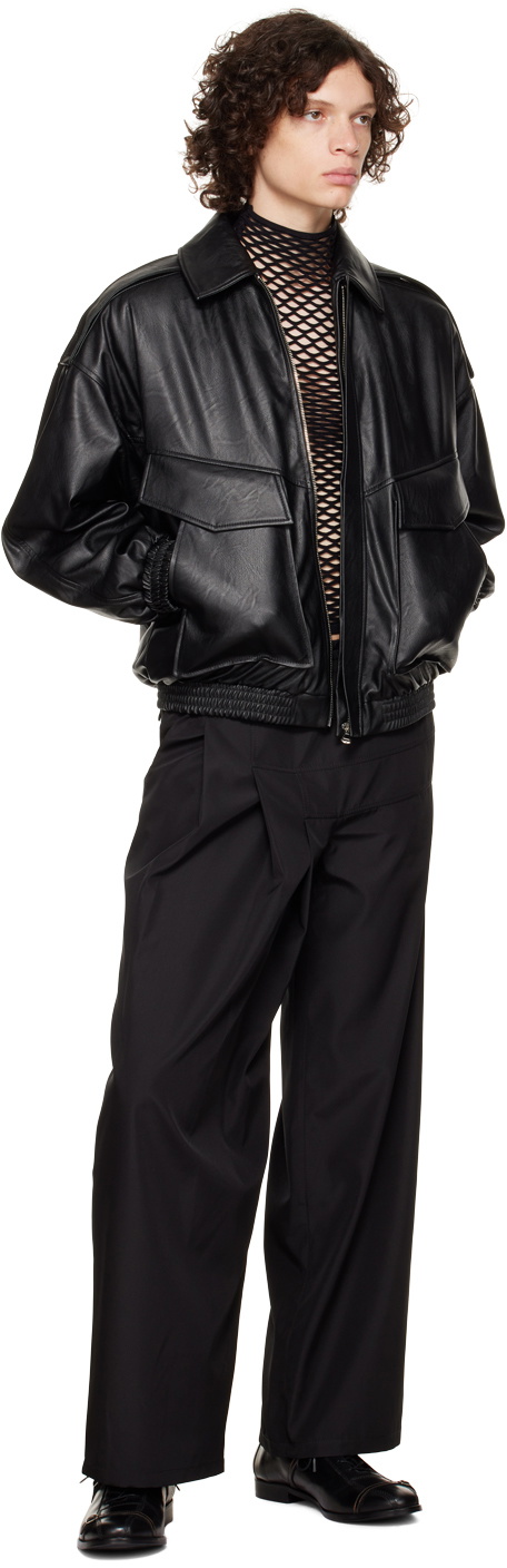 Situationist Black Zip-Up Faux-Leather Jacket Situationist