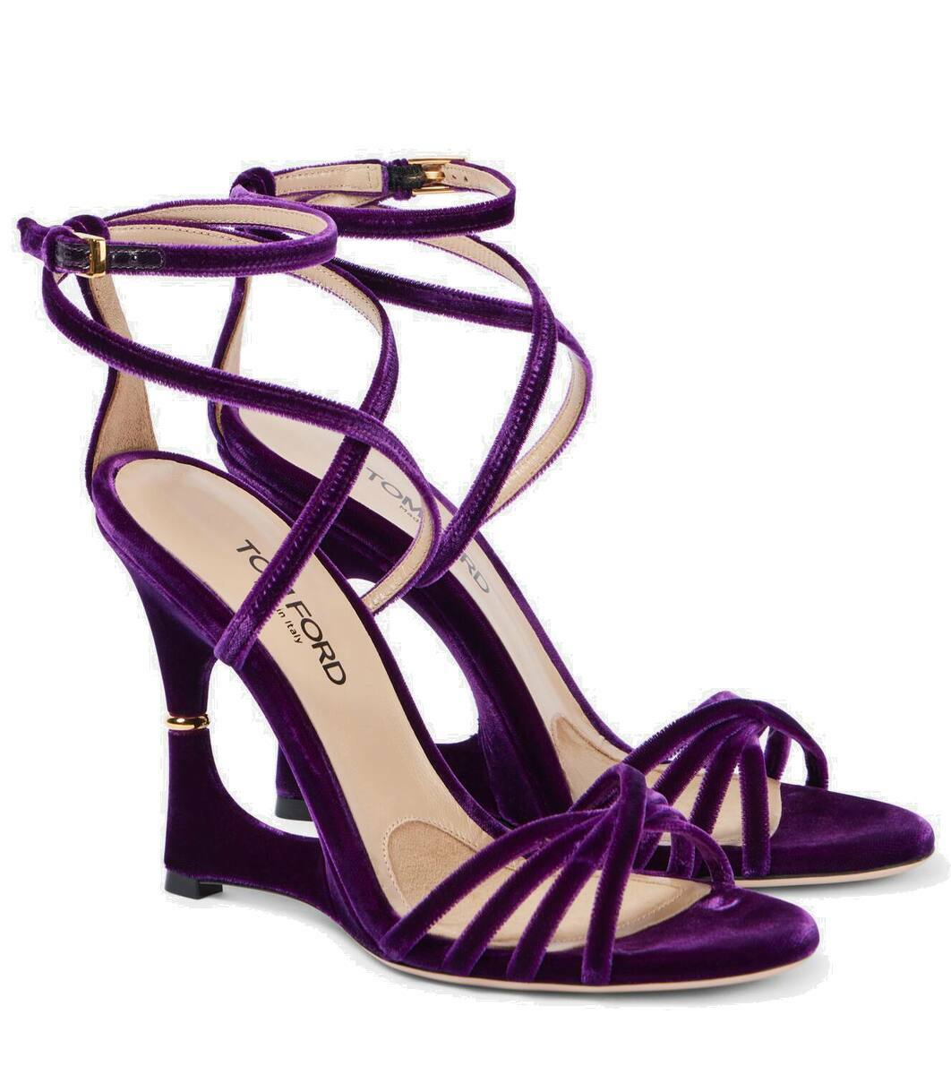 Tom Ford Paradis velvet wedge sandals TOM FORD
