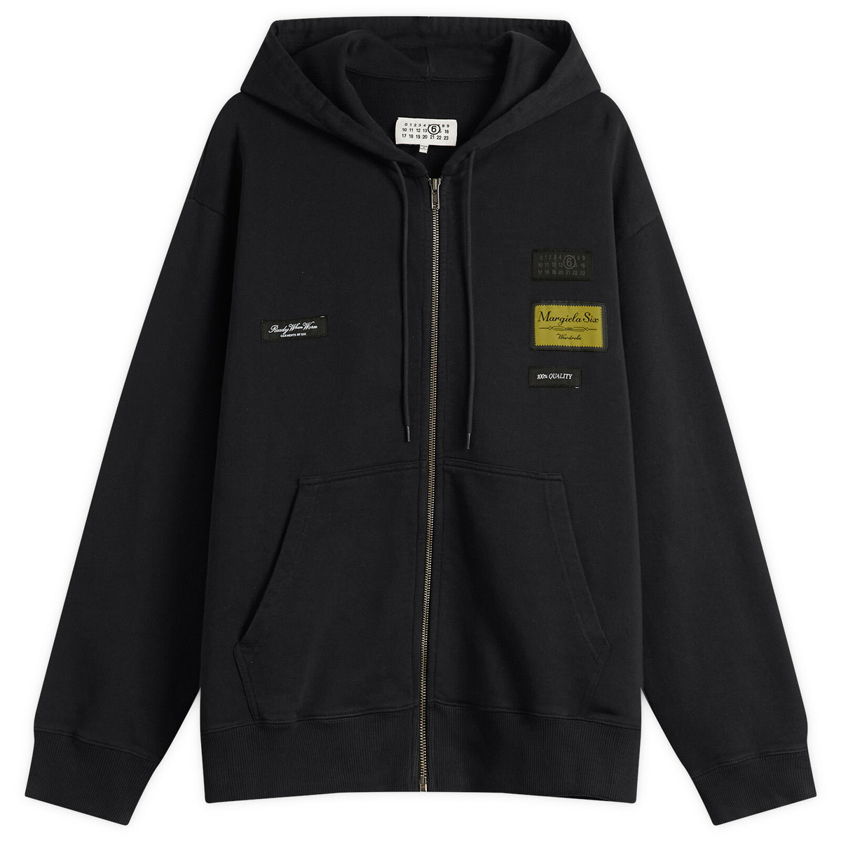 MM6 Maison Margiela Men's Tailored Labels Zip Hoodie in Black MM6 ...