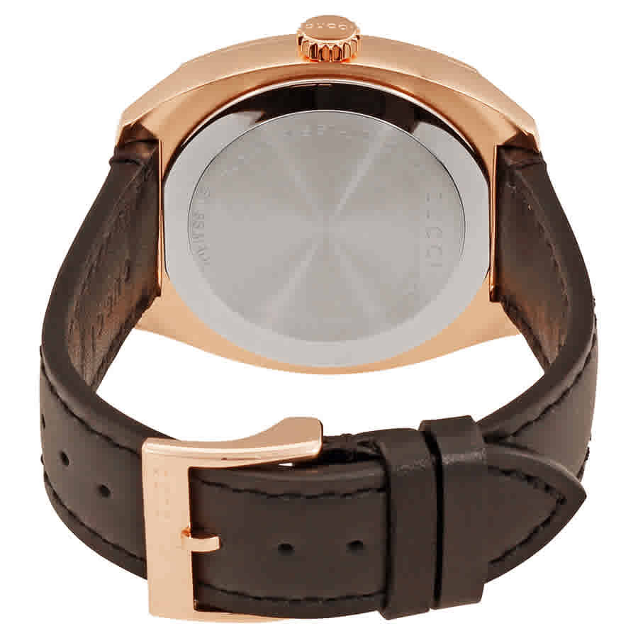 Gucci GG2570 Black Dial Rose Gold-tone Mens Watch YA142309 Gucci