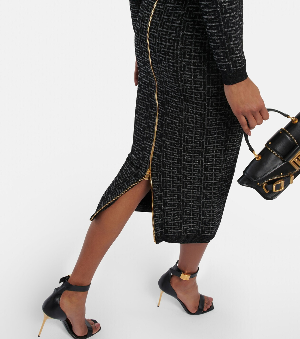 Balmain - Monogram jacquard pencil skirt Balmain