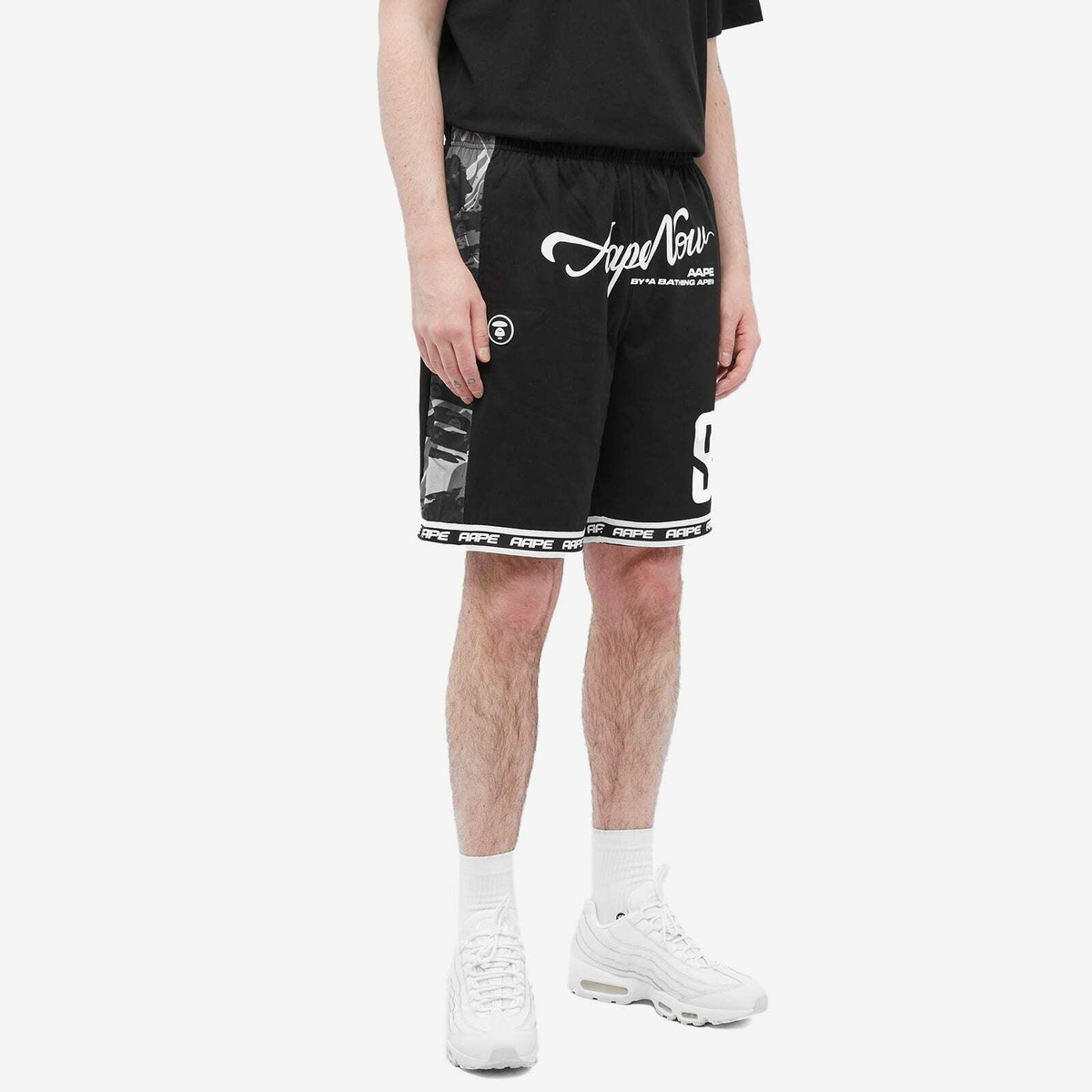 Men's AAPE Dope Mesh Monogram Reversible Short in Black AAPE by A ...
