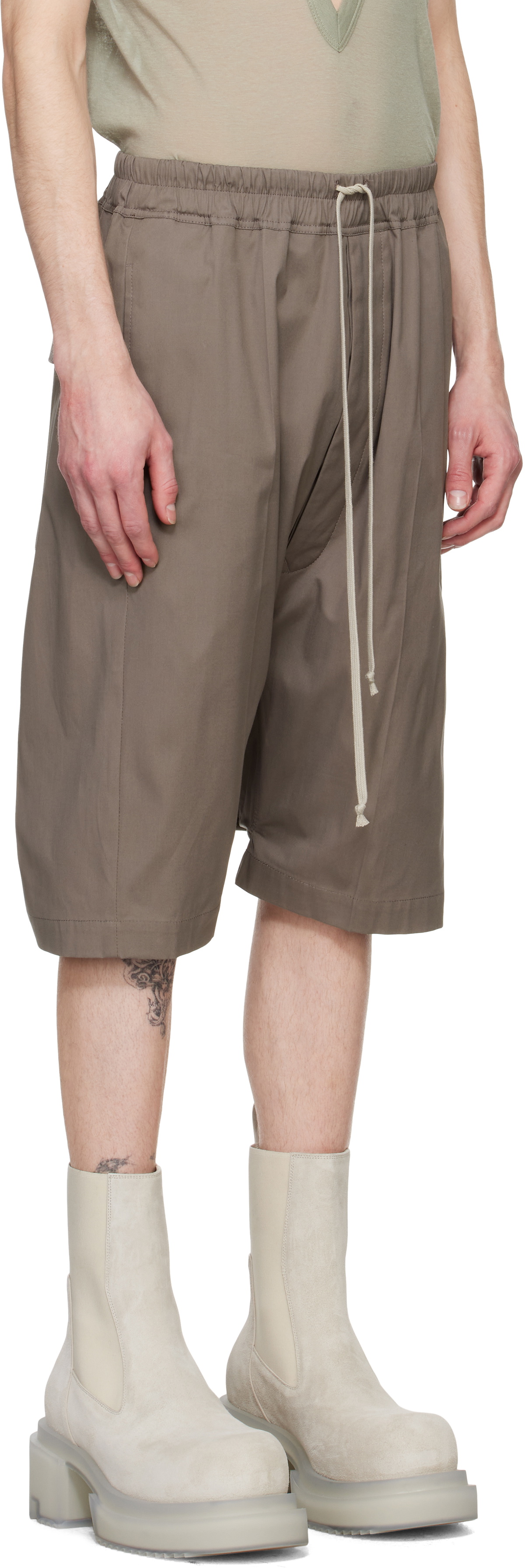 Rick Owens Gray Hollywood Rick S Pods Shorts Rick Owens