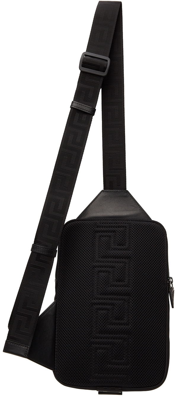 Versace Black Greca Sling Strap Bag Versace