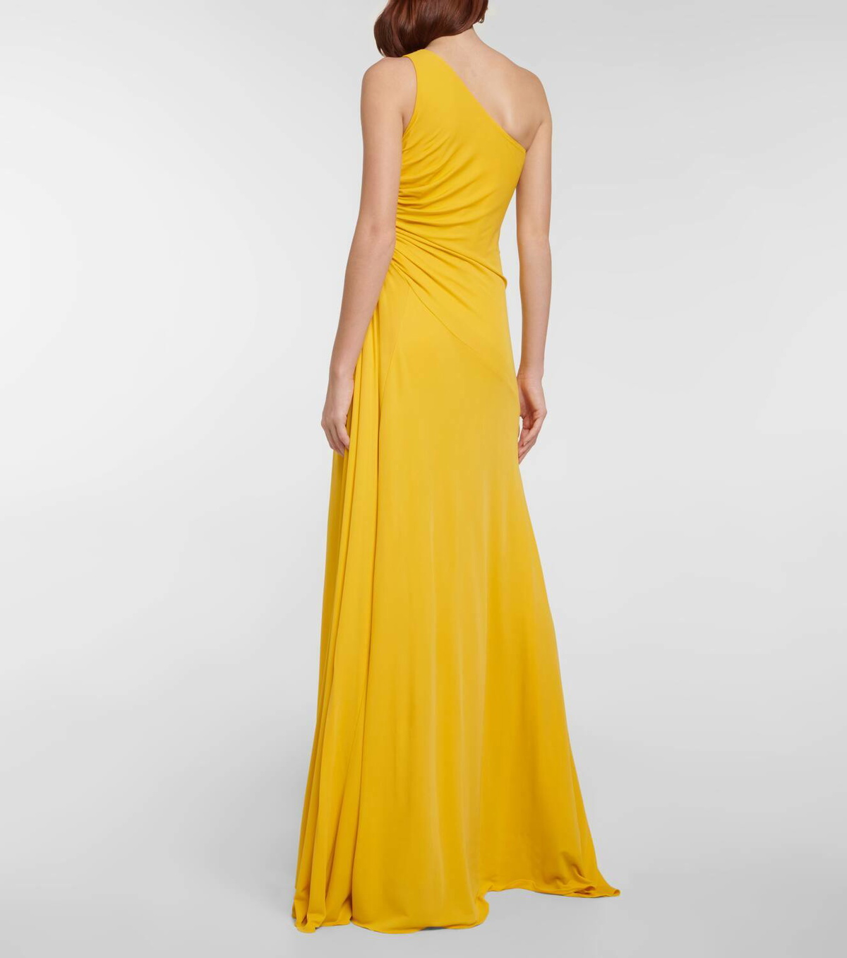 Alexander McQueen One-shoulder ruched jersey gown Alexander McQueen