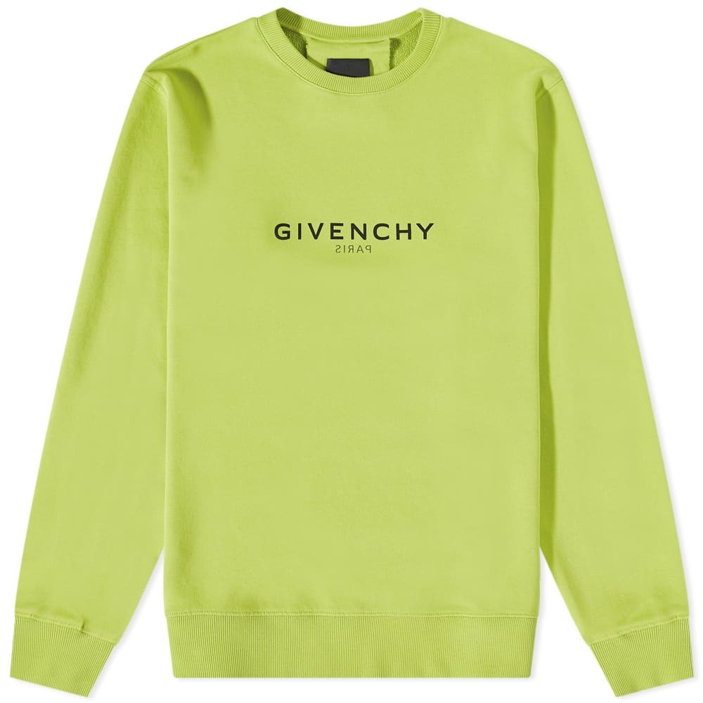 Givenchy Men's Reverse Print Classic Crew Sweat in Citrus Green Givenchy