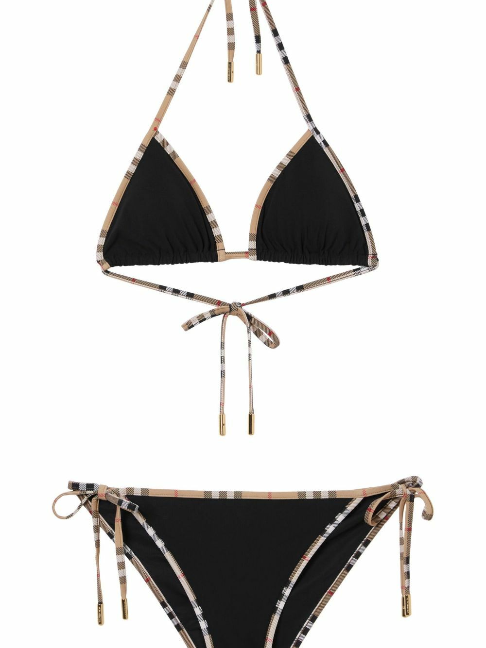BURBERRY - Check Detail Triangle Bikini Set Burberry