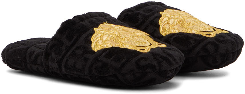 Versace Black Medusa Slippers Versace