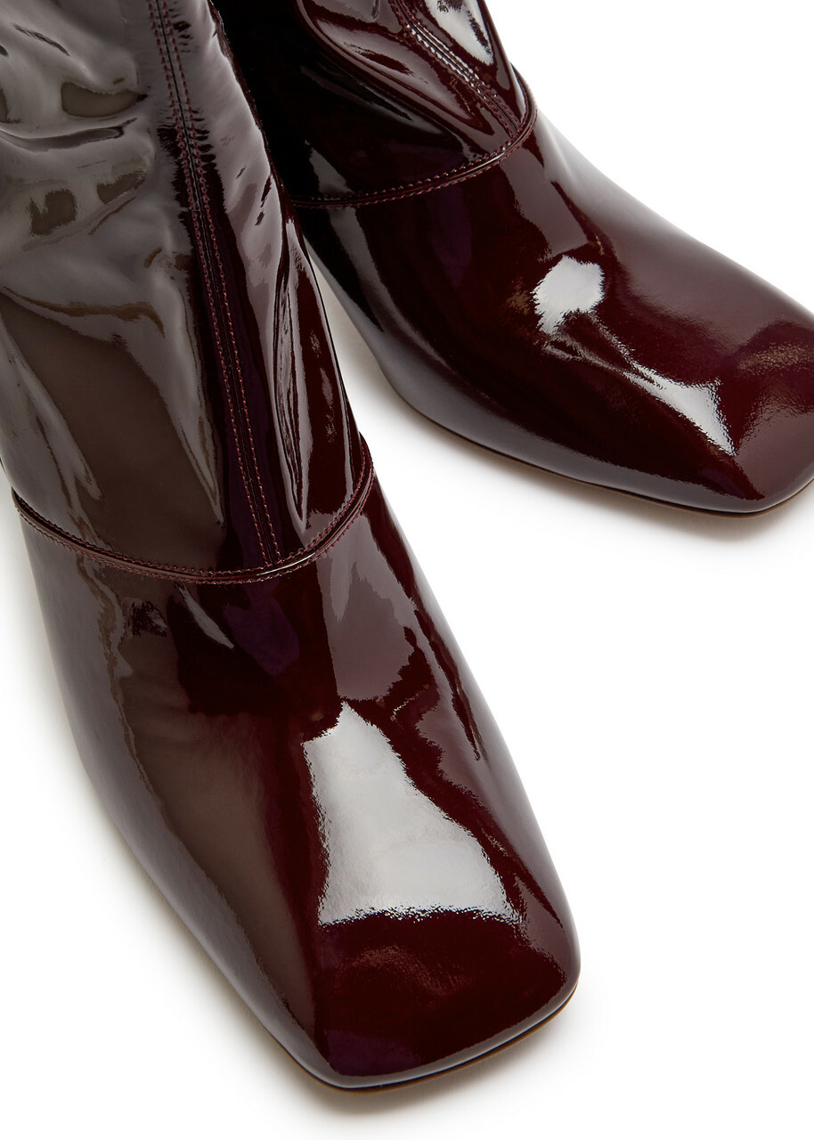Chloe Janis Glossed-leather Over-the-knee Boots Burgundy Chloe
