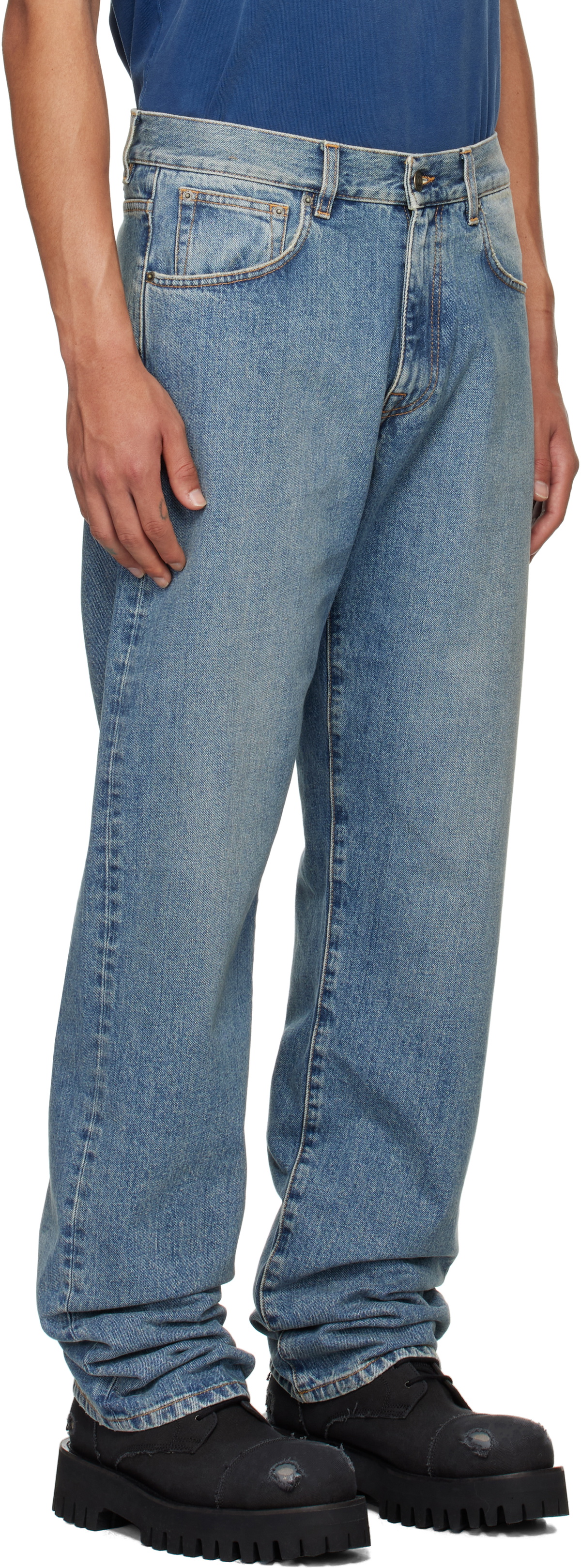 424 Blue Loose Five-Pocket Jeans 424