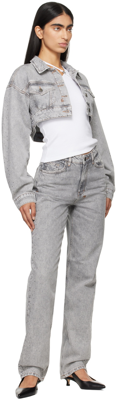 Ksubi Gray Playback Dime Krystal Trashed Jeans Ksubi