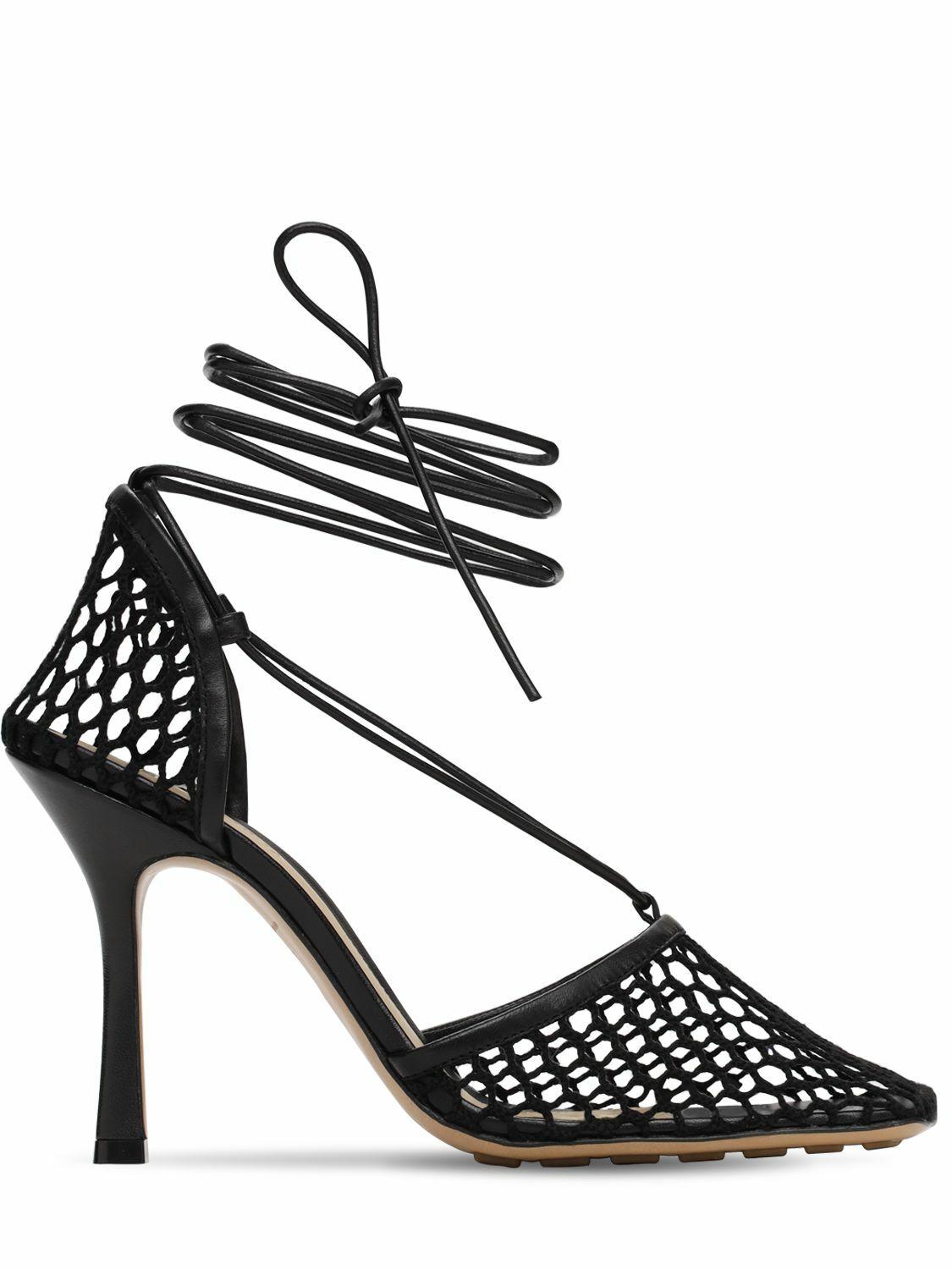 BOTTEGA VENETA - 90mm Stretch Mesh & Leather Pumps Bottega Veneta