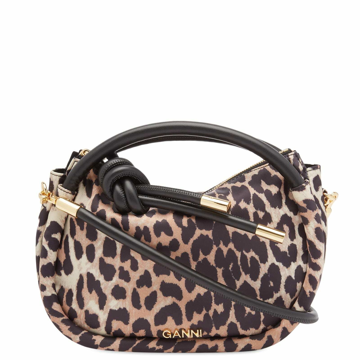 GANNI Women's Knot Mini Bag Print in Leopard GANNI